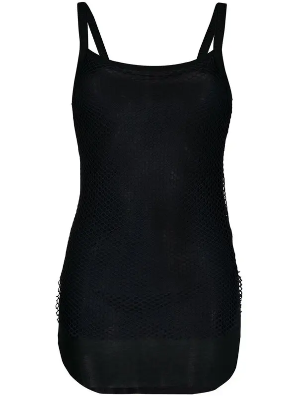 Ann Demeulemeester Aura Mesh Tank Top In Black - 40% Off
