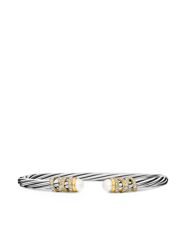 David Yurman 18kt Yellow Gold And Sterling Helena Diamond Bracelet - Silver