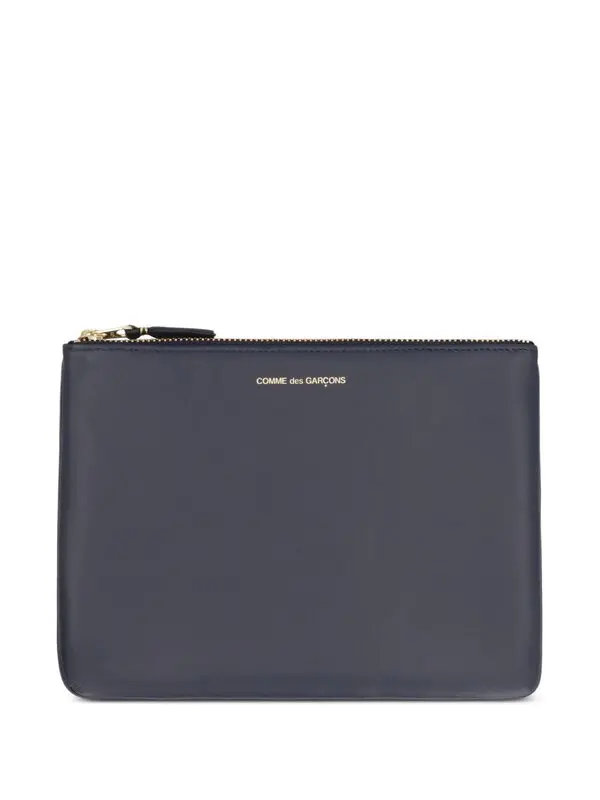 Comme Des Garçons Logo Leather Pouch - Blue
