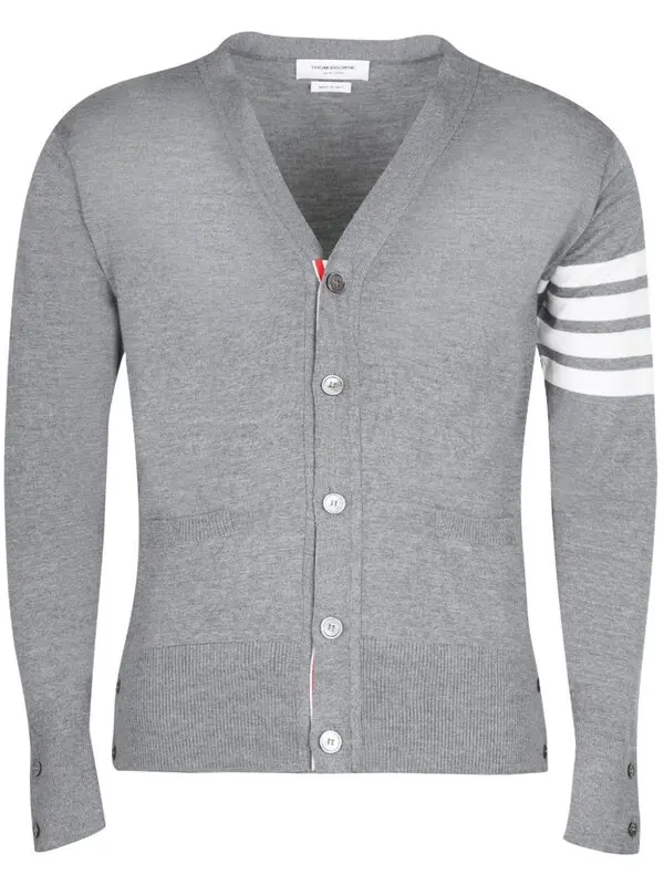 Thom Browne 4-bar Wool Cardigan - Grey