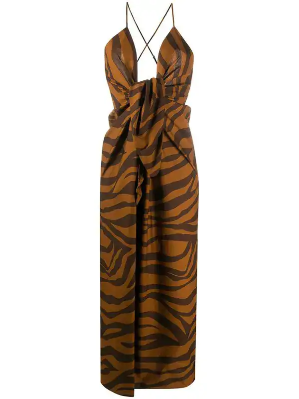 Mara Hoffman Lolita Zebra-Print Dress In Black - 25% Off | Editorialist