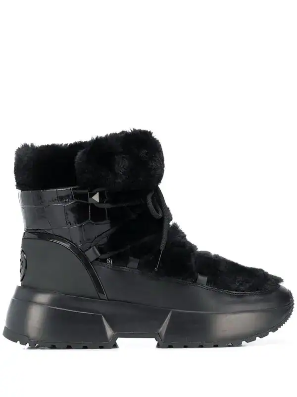 Michael Kors Cassia Sherpa-Trimmed Snow Boots In Black 54% Off