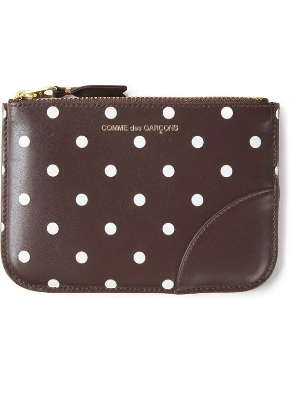 Comme Des Garçons Polka-dot Print Leather Purse