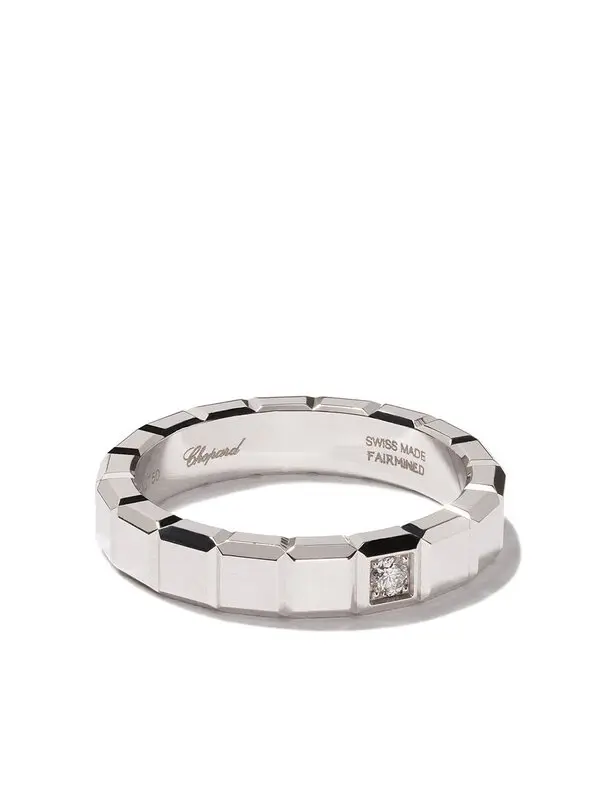 Chopard 18kt White Gold Ice Cube Diamond Ring - Silver
