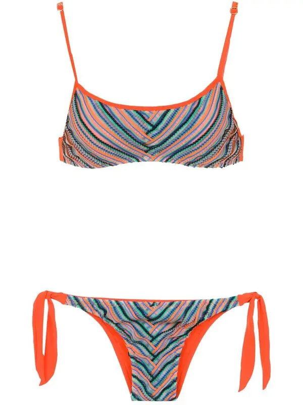 AMIR SLAMA Printed Bikini Top - Yellow