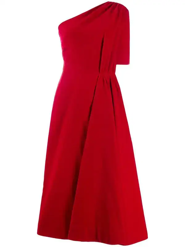 jenna one shoulder dress Vestido Maxi De Satn Jenna One Shoulder - Naranja/Combinado
