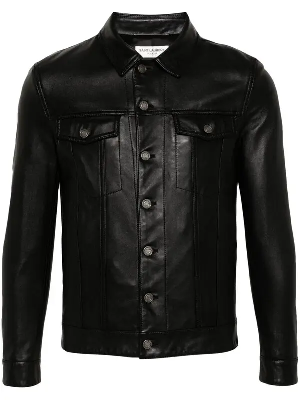 Saint Laurent Button-up Leather Jacket