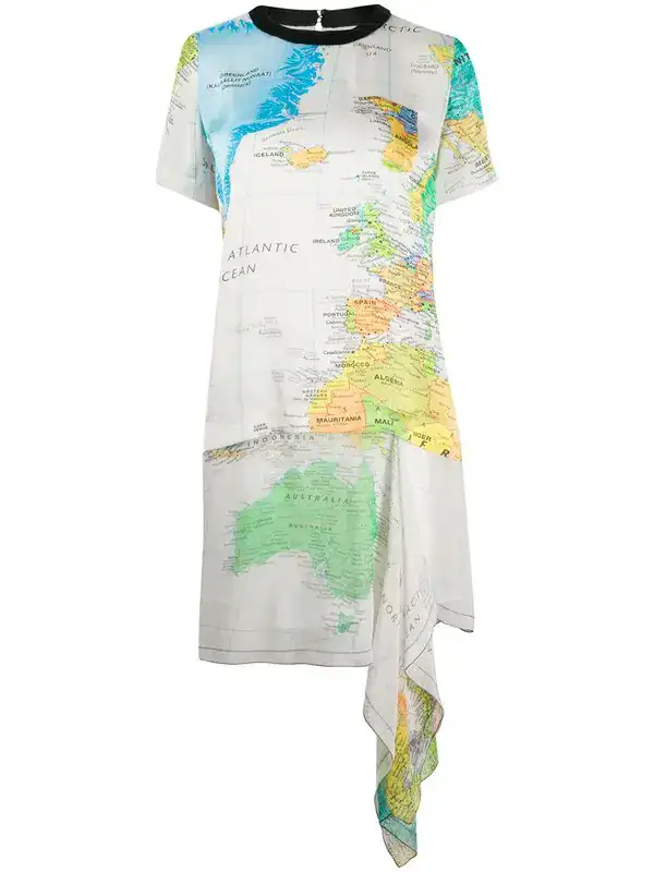Sacai World Map Dress In Neutrals - 63% Off | Editorialist
