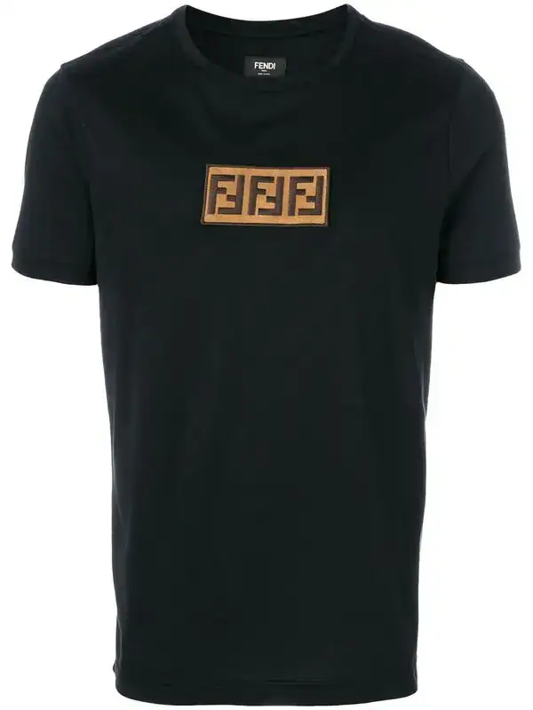 Fendi Ff-Logo Slim-Fit T-Shirt - Black | Editorialist