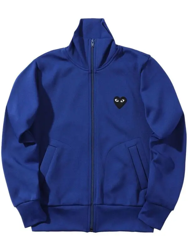 Play Comme Des Garcon Heart Logo-patch Track Jacket - Blue