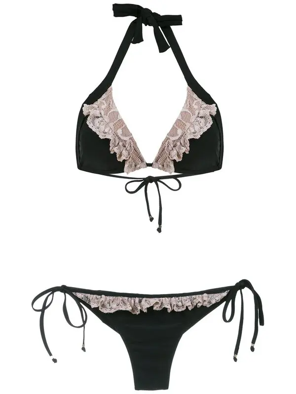 AMIR SLAMA Lace Panel Bikini Set