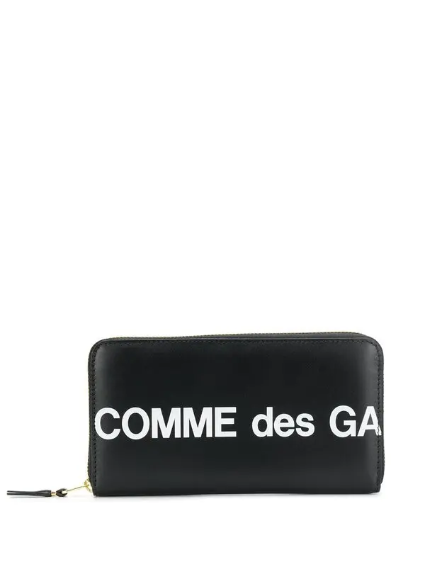 Comme Des Garçons Logo Zip-around Wallet - Black