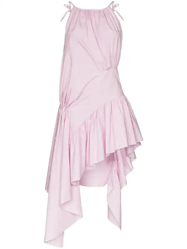 Marques' Almeida Gathered Asyetric Dress In Pink - 50% Off | Editorialist