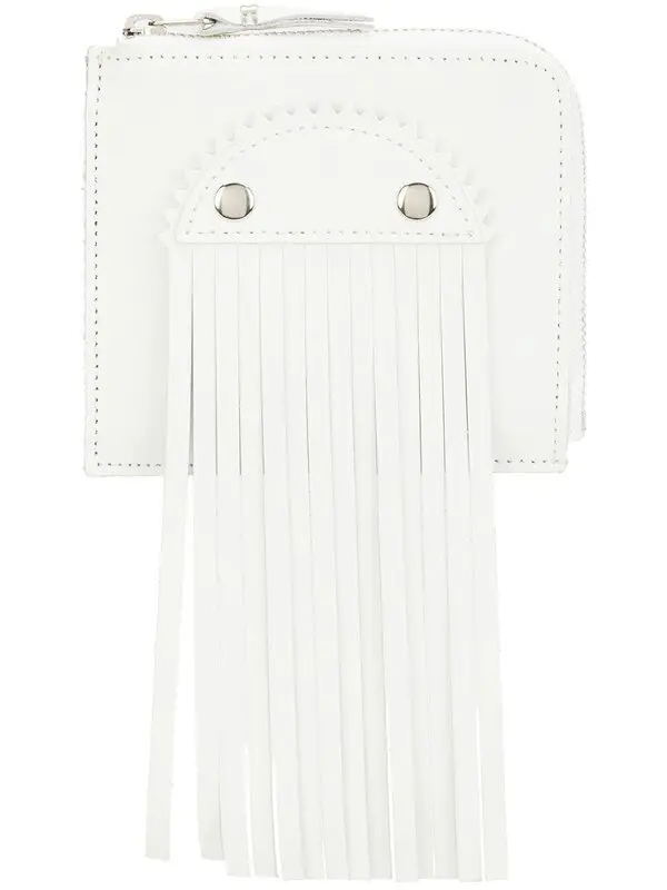 Comme Des Garçons Fringed Cardholder - White