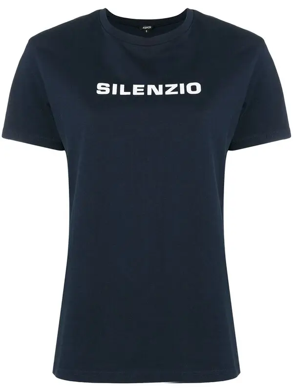 Aspesi Silenzio Print T-shirt - Blue