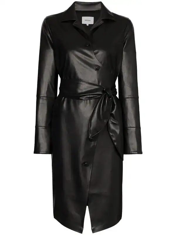 years leather dresses Miss Circle Women's Eliana Olive Faux Leather Dress - Green