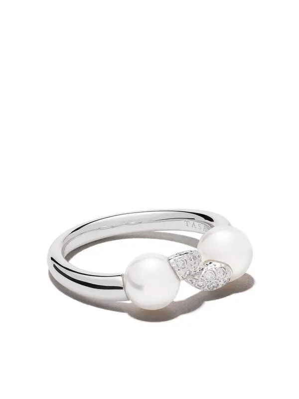 TASAKI 18kt Diamond And Pearl Ring - Silver