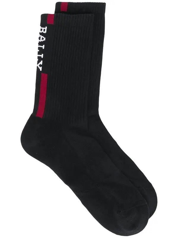 Bally Logo Stripe Socks - Black | Editorialist