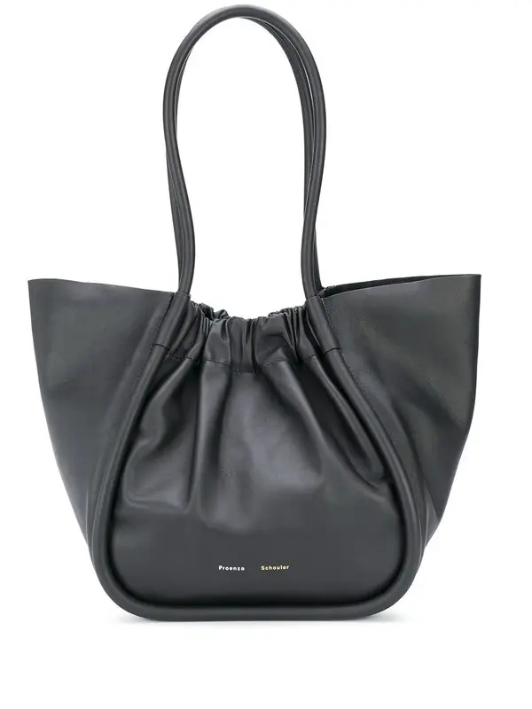 Proenza Schouler Ruched Leather L Tote Bag - Black