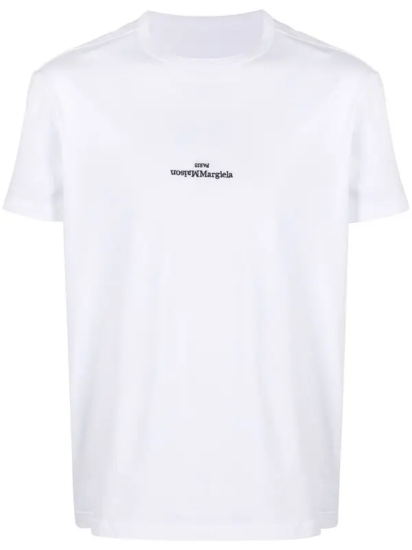 MAISON MARGIELA Distorted-logo Cotton T-shirt - White