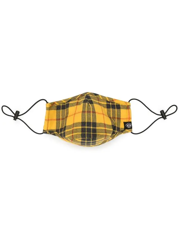 MOSTLY HEARD RARELY SEEN Check Print Face Mask - Yellow
