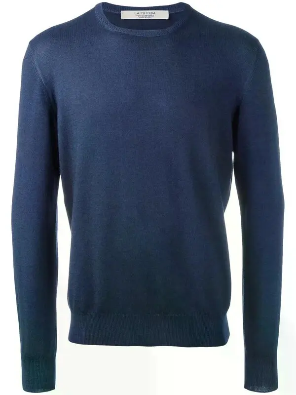 D4.0 Virgin Wool Crewneck Sweater - Blue