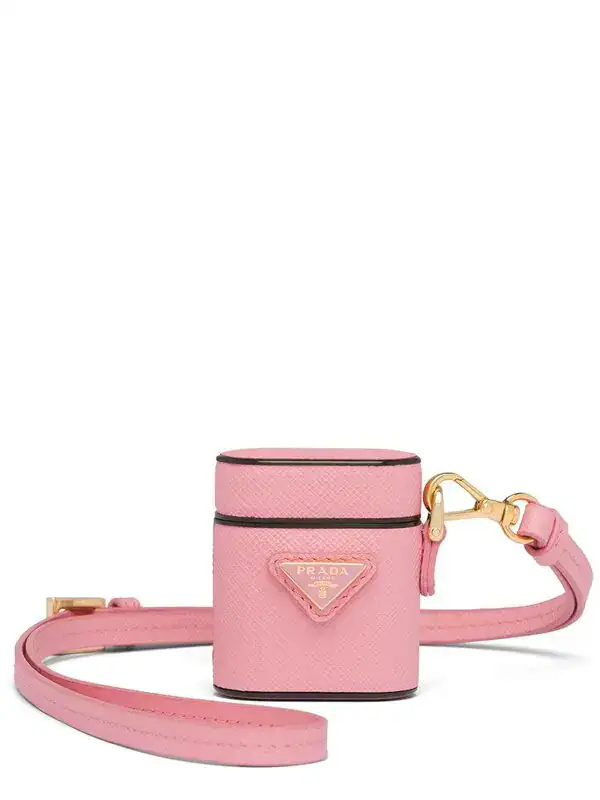 PRADA サフィアーノレザー AirPodsケース ピンク Prada Logo-plaque Airpods Case - Pink | Editorialist