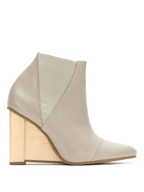 STUDIO CHOFAKIAN Leather Wedge Boots - Neutrals
