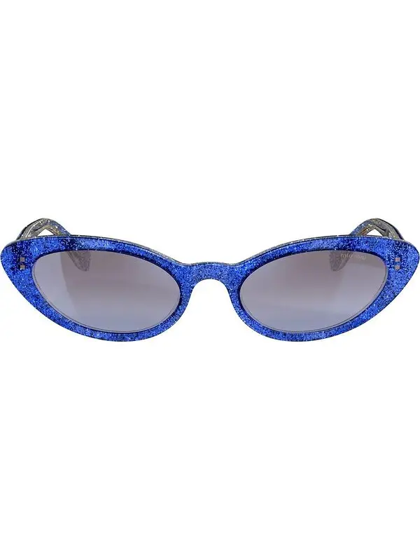 Miu Miu Blue Glitter Cateye Sunglasses MIU MIU EYEWEAR cat eye glitter sunglasses main image 4