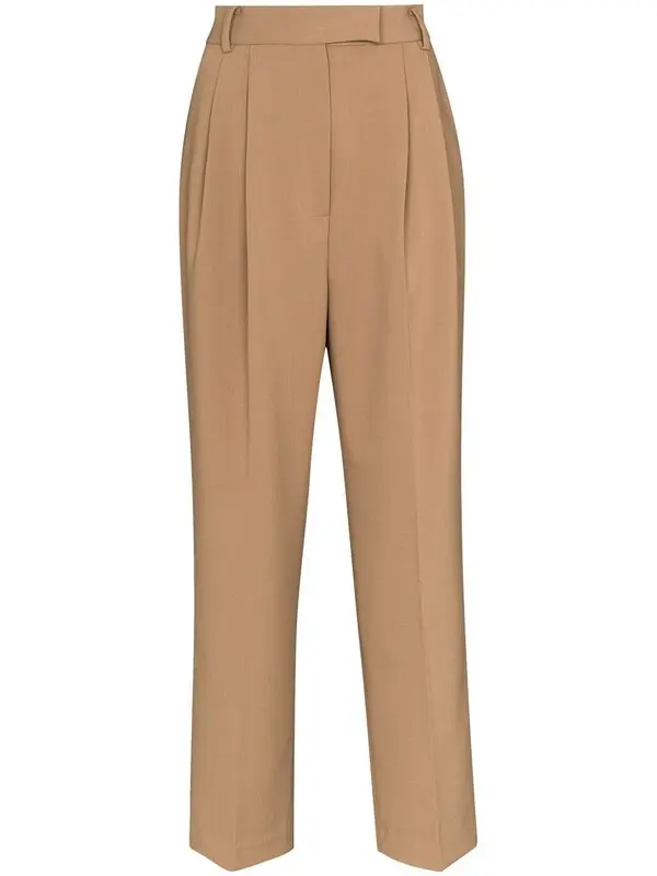 THE FRANKIE SHOP Bea Pleated Trousers - Brown