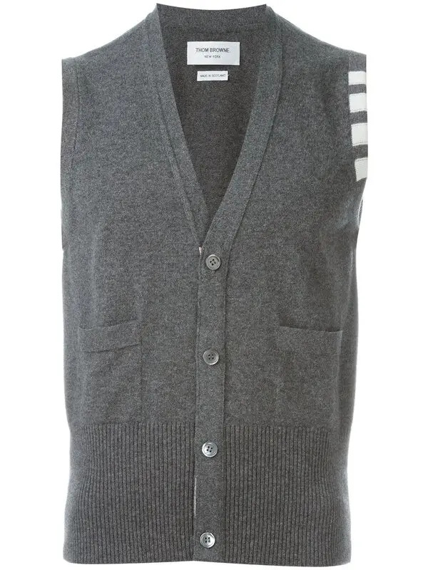 Thom Browne Sleeveless Cardigan - Grey