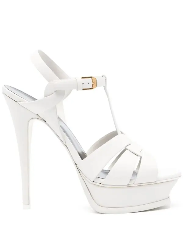 Saint Laurent 105mm Tribute Sandals - White