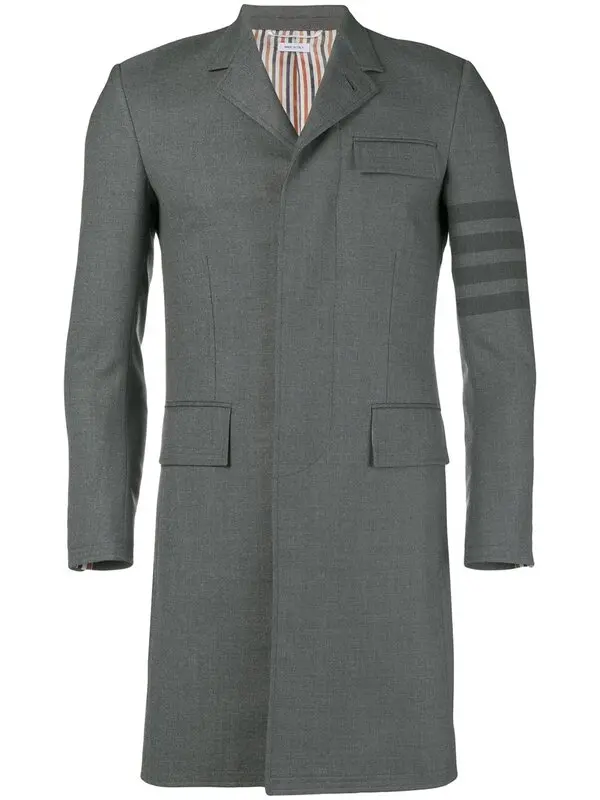 Thom Browne 4-bar High-armhole Chesterfield Coat - Grey