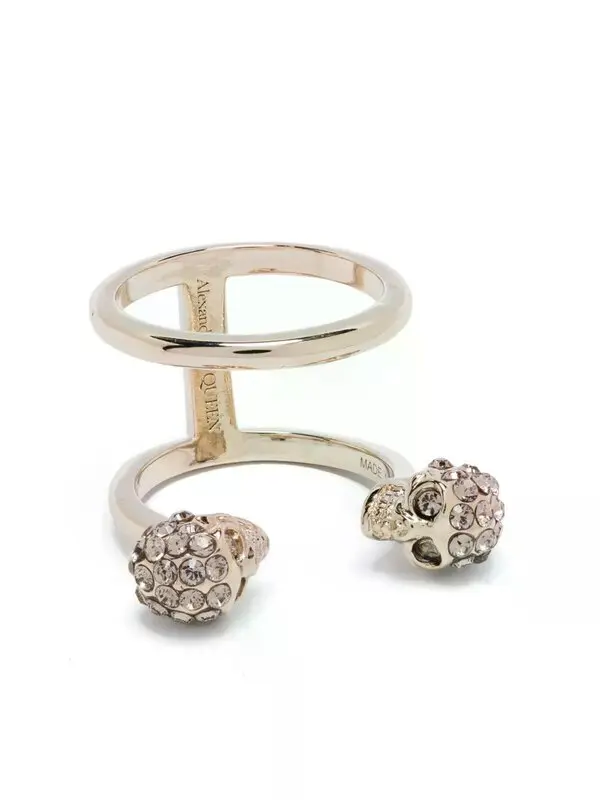 Alexander McQueen Twin Skull Double Ring