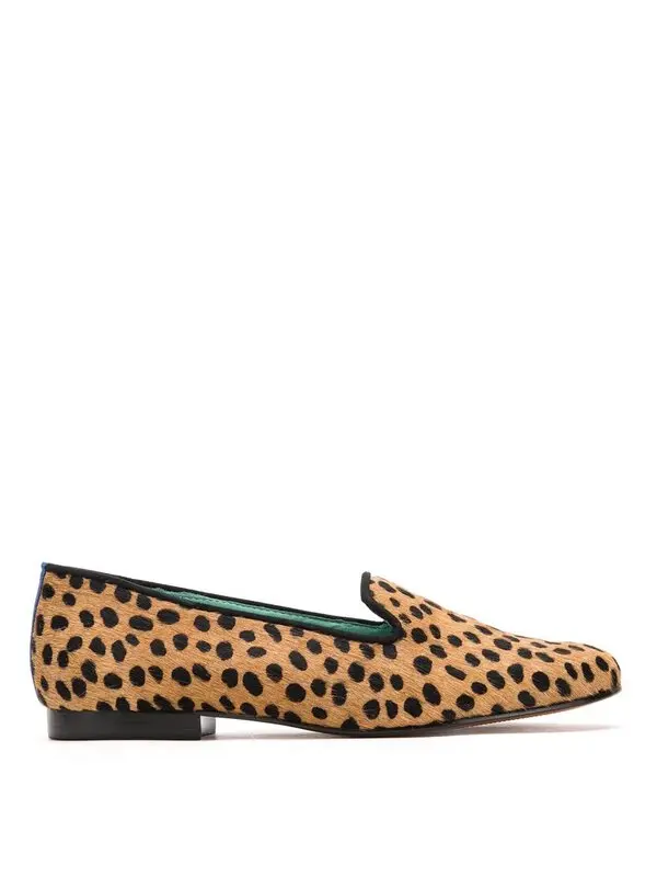 BIRD&CO Blue Bird Shoes Animal Print Loafers