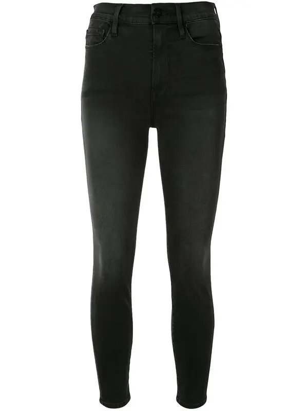 FRAME High-rise Skinny Jeans - Black