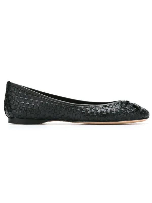 STUDIO CHOFAKIAN Leather Woven Ballerinas - Blue
