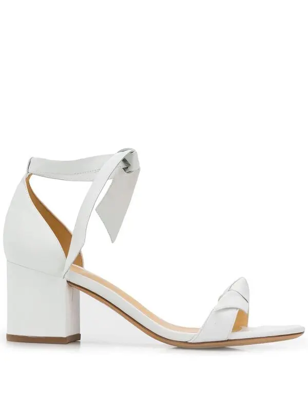 ALEXANDRE BIRMAN Leather Block Heel Sandals - White