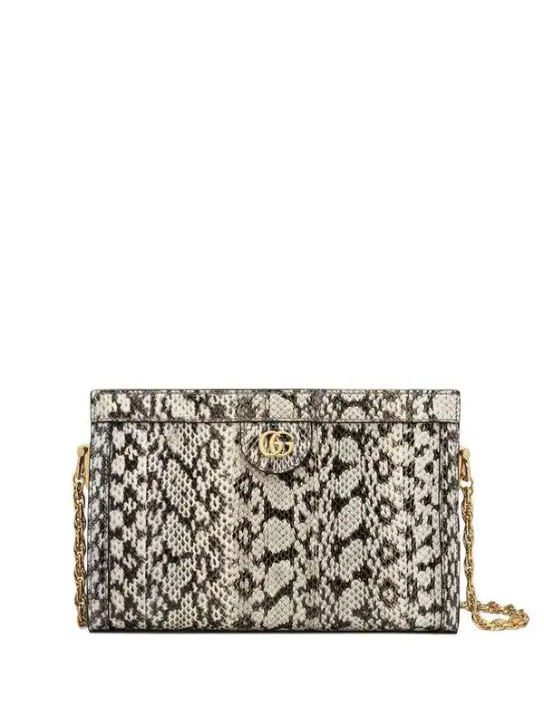 Gucci Ophidia Small Snakeskin Shoulder Bag White Editorialist