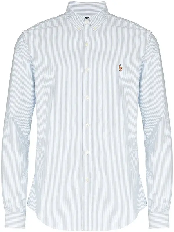 Ralph Lauren Logo-embroidered Striped Shirt - Blue