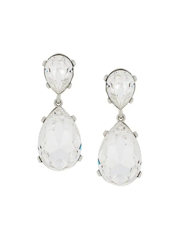 KENNETH JAY LANE Crystal Teardrop Earrings - Silver