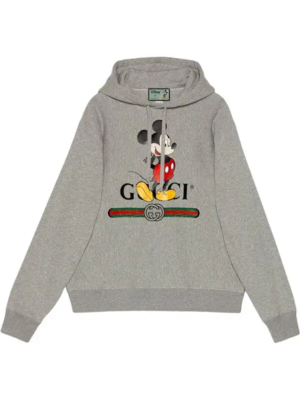Gucci X Disney Mickey Mouse Logo Hoodie - Grey | Editorialist