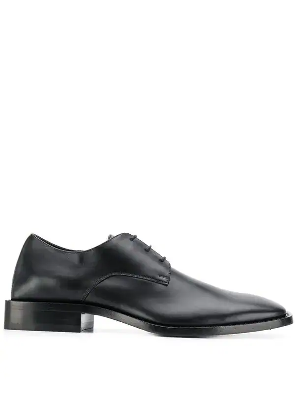 Balenciaga Square Toe Derby Shoes - Black | Editorialist
