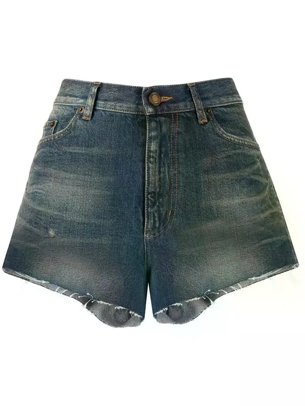 Saint Laurent High-waisted Denim Shorts