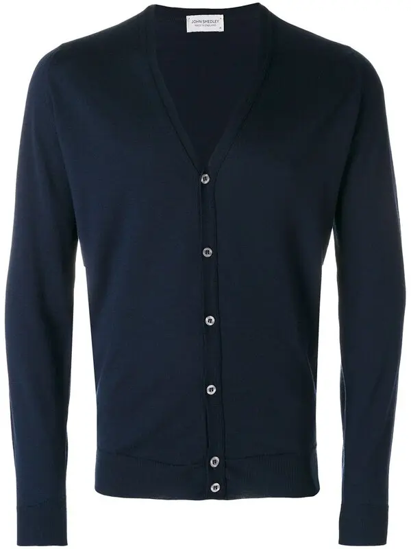 John Smedley Merino Wool Cardigan - Blue