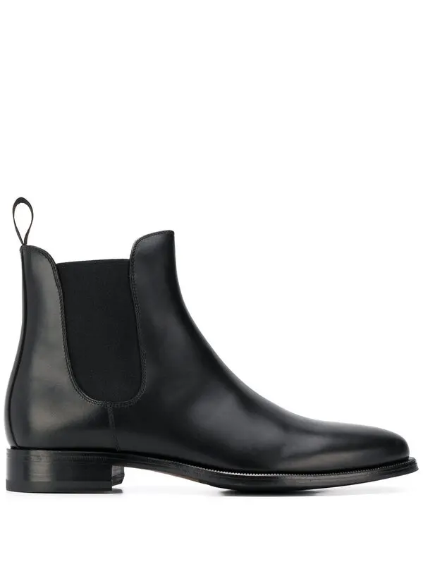 SCAROSSO Leather Chelsea Boots - Black