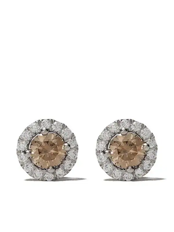 De Beers 18kt De Beers Aura Fancy Coloured Diamond Stud Earrings