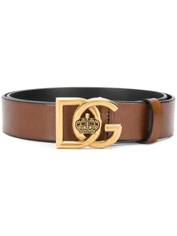 Dolce & Gabbana Crown Logo Buckle Belt In Brown - 44% Off  display picture 3