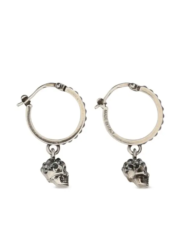 Alexander McQueen Skull Drop Earrings - Silver