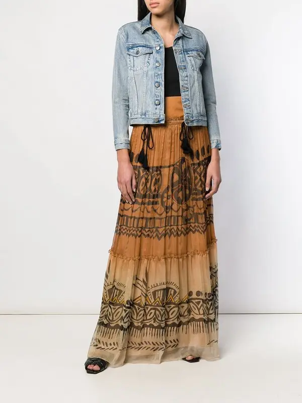 Alberta Ferretti Patterned Long Skirt